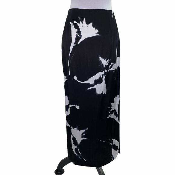 ALFRED SUNG | Skirts | Pure Alfred Sung Black White Midi Formal Skirt ...